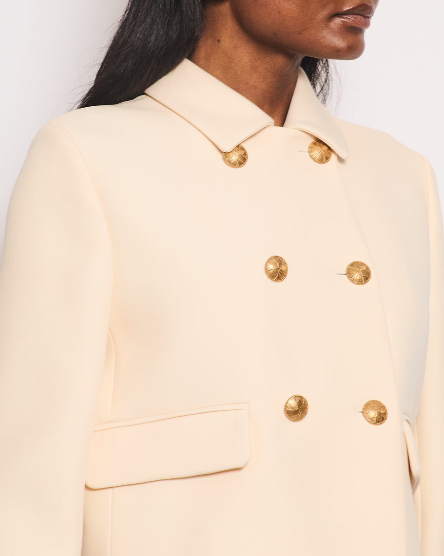 Christian Dior Cream Wool Jacket with Gold Buttons Detail Size FR 40 ...