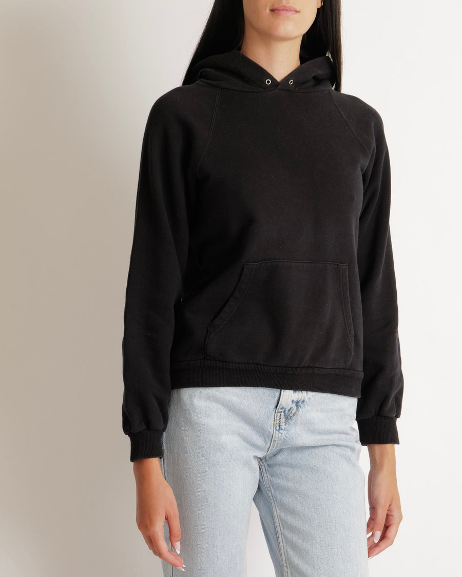 ⁠Celine Black Hooded Jumper with White Logo Detail Size L (UK 12) – Sellier