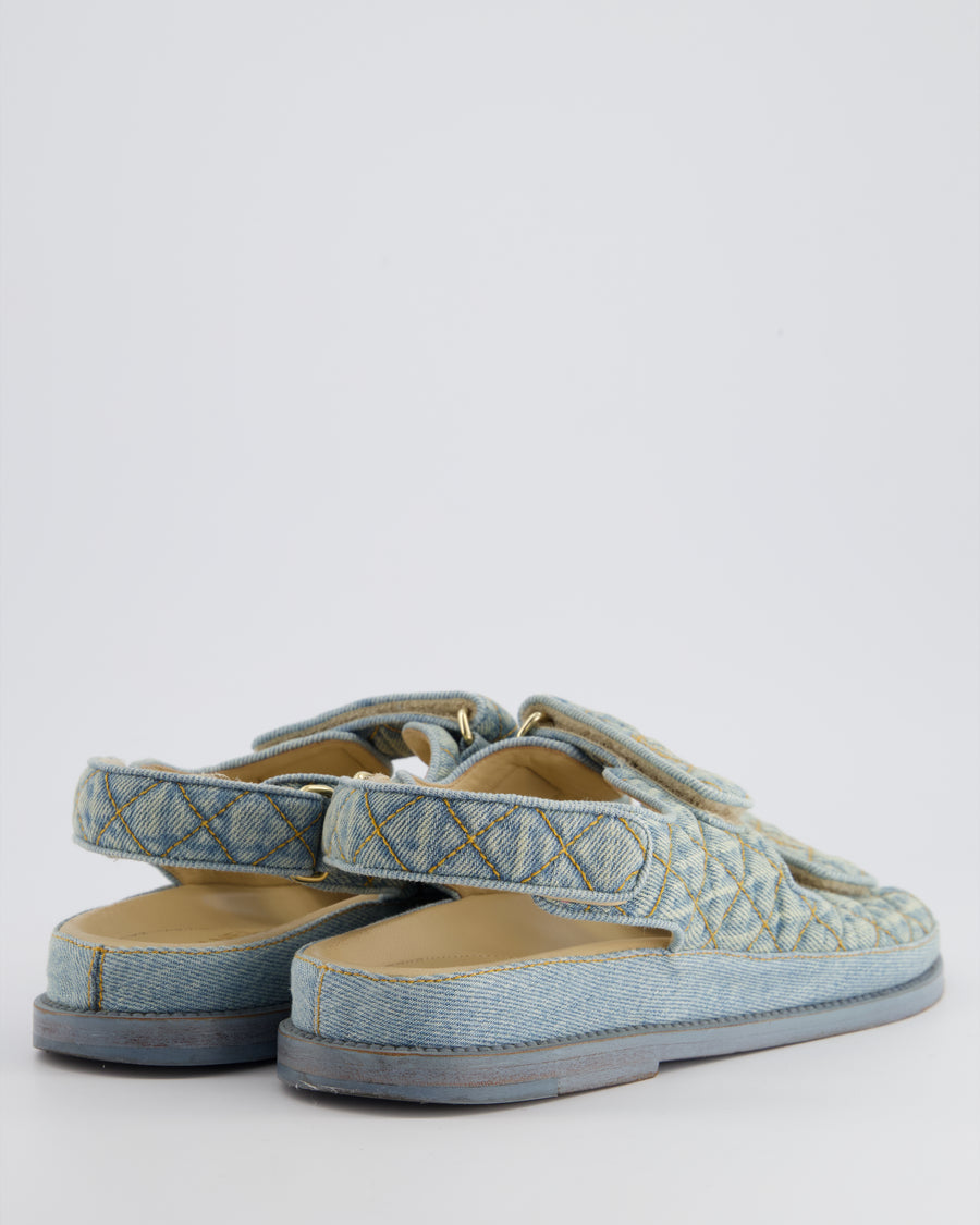 Chanel Blue Denim Quilted Dad Sandals Size EU 37.5 – Sellier