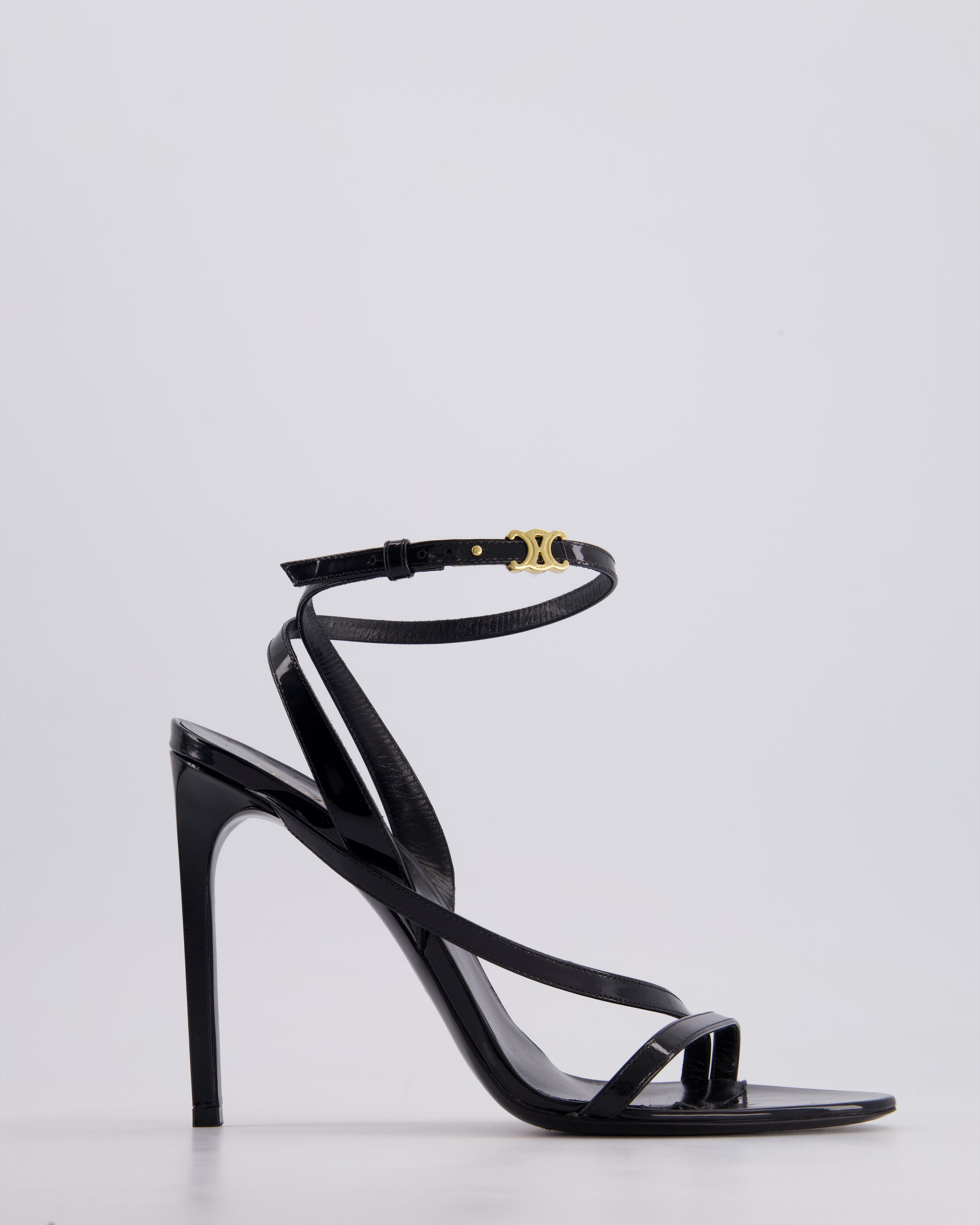 Céline Ava Triomphe Stiletto Sandals in Patent Leather Size EU 40 RRP ...